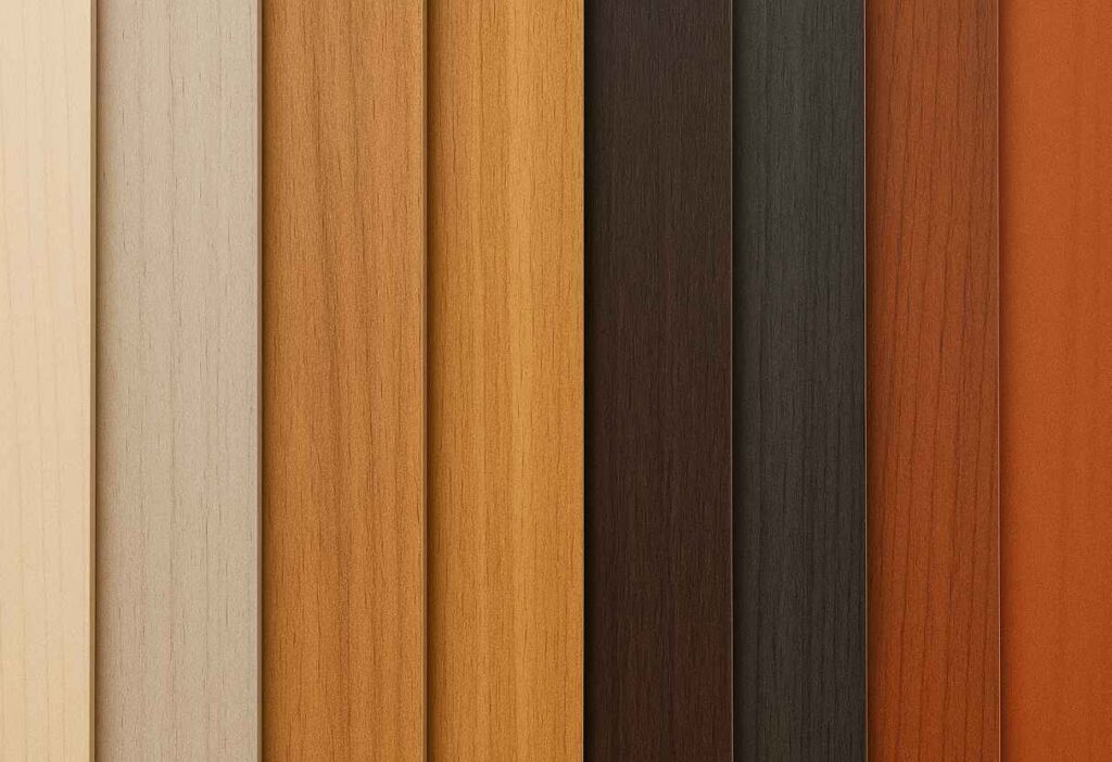 Tabela de cores de madeira MDF. Confira o catálogo completo.